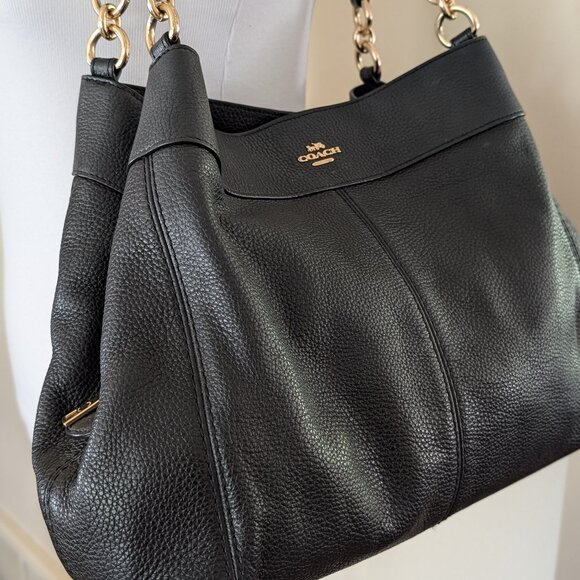 Coach | Bags | Coach Lexy Black Pebbled Leather Shoulderhobo Bag | Poshmark